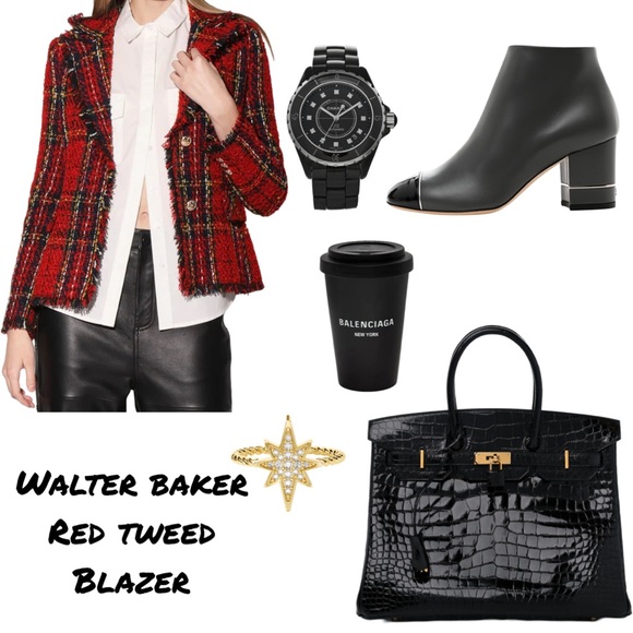 Walter Baker | Jackets & Coats | Walter Baker Damon Red Tweed Blazer ...